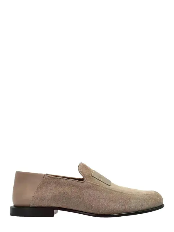 Givenchy Label Suede Loafers - Neutrals