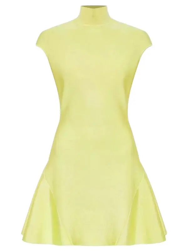 Givenchy High-neck Flared Dress - Yellow