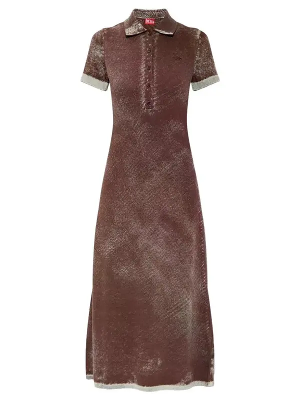 DIESEL® M-lourens Polo-collar Midi Dress - Brown
