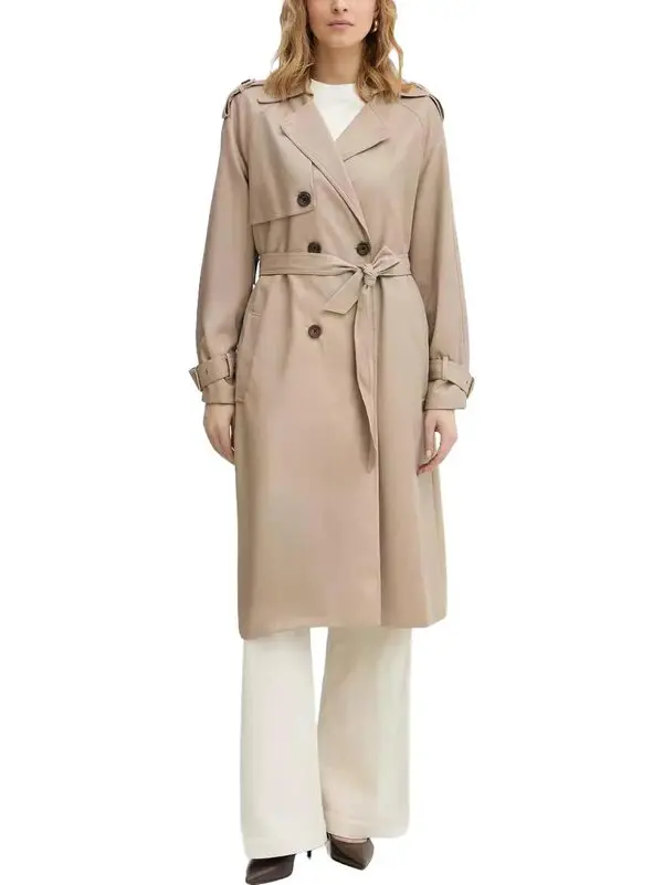 Guess Double-breasted Belted Trench Coat - Neutrals