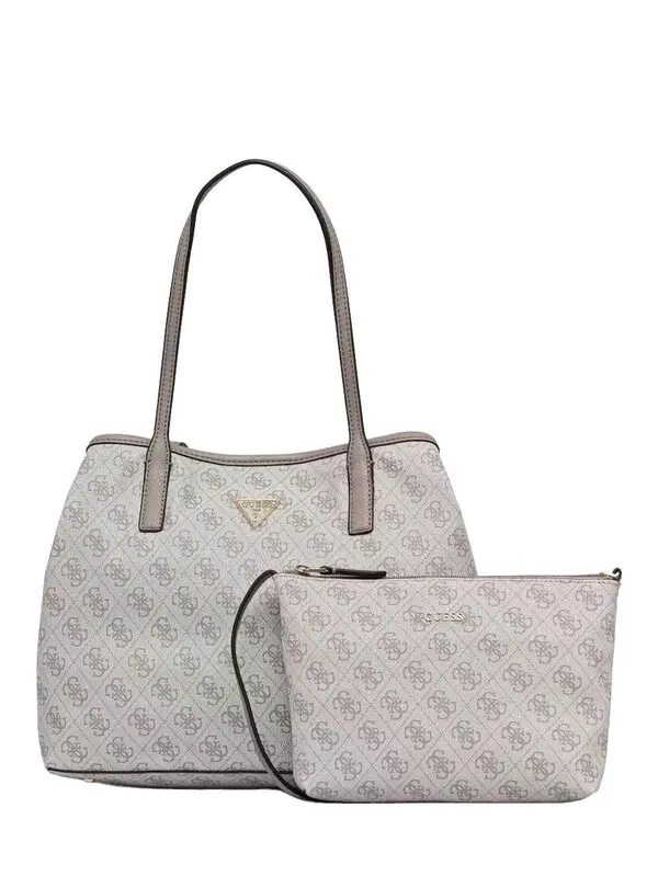 Guess Monogram Tote Bag With Pouch - Grey