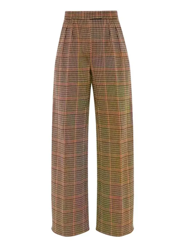 Max Mara Plaid Trousers - Brown