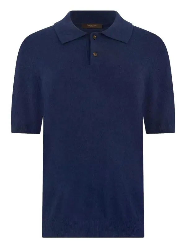 SLOWEAR Knitted Polo Shirt - Blue