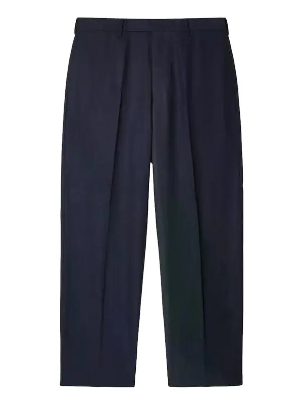 Paul Smith Pressed-crease Wool Trousers - Blue