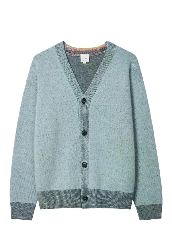 Paul Smith Marl-effect Wool Cardigan - Blue