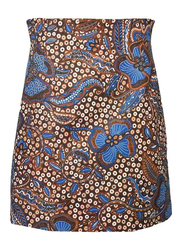 Max Mara Floral-print A-line Mini Skirt - Orange