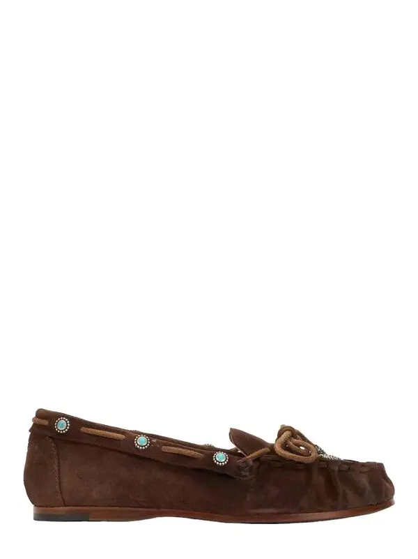 Sartore Mustang Crosta Suede Loafers - Brown