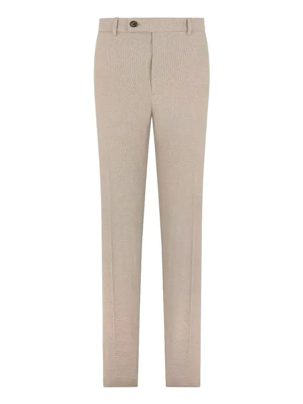 SLOWEAR Slim-fit Micro-patterned Trousers - Neutrals