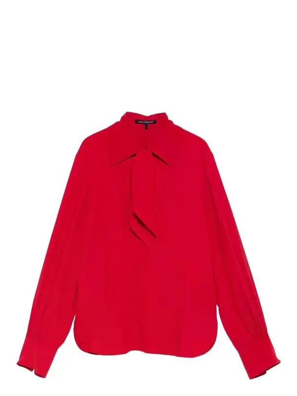 LUISA CERANO Blouse With Tie Neck - Red