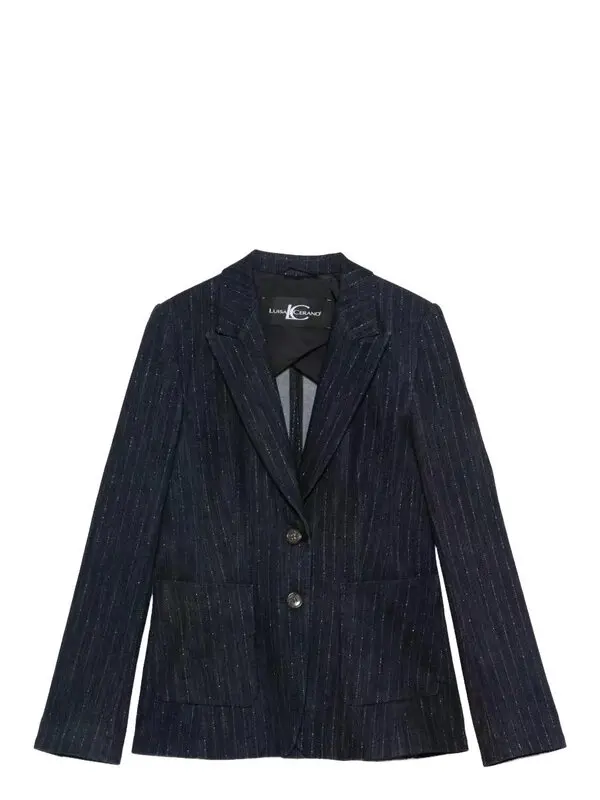 LUISA CERANO Pinstripe Single-breasted Blazer - Blue