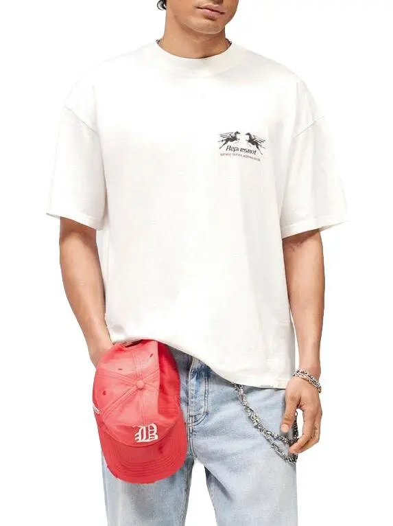 REPRESENT 24-hour Service Graphic T-shirt - Flat White