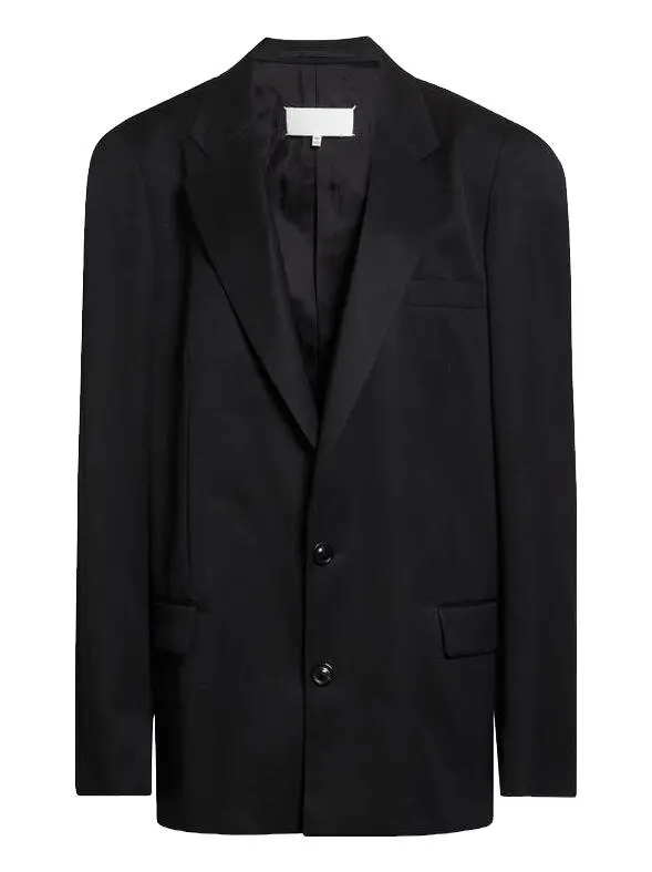 MAISON MARGIELA Oversized Single-breasted Virgin Wool Blazer - Black