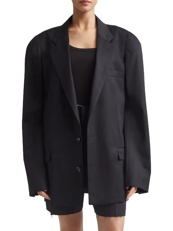 MAISON MARGIELA Oversized Single-breasted Virgin Wool Blazer - Black
