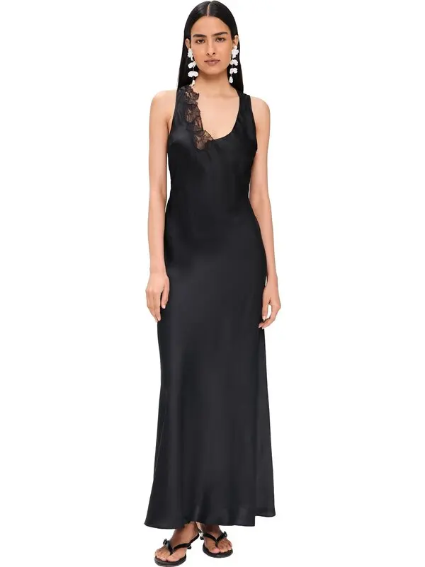 SIR. Montparnasse Silk Gown - Black