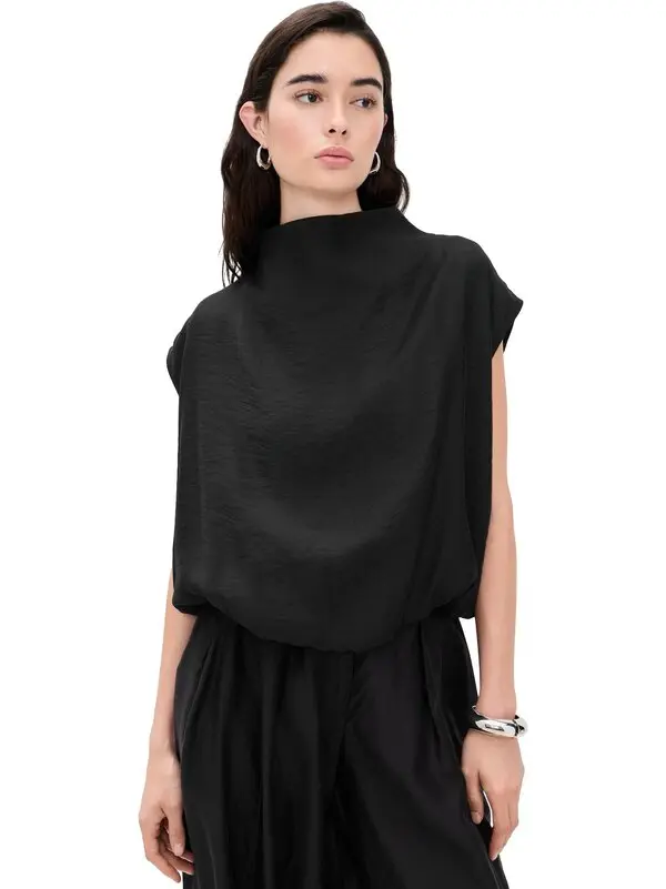 Secular Cora Crepe Top - Black