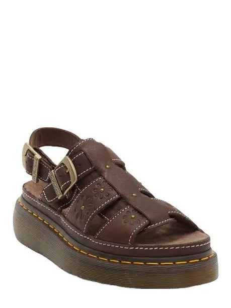 Dr. Martens Wrenile Leather Sandal - Dark Brown
