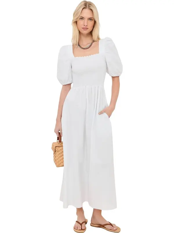 LE BOP X Mally K. Goldman Bristol Midi Dress - White