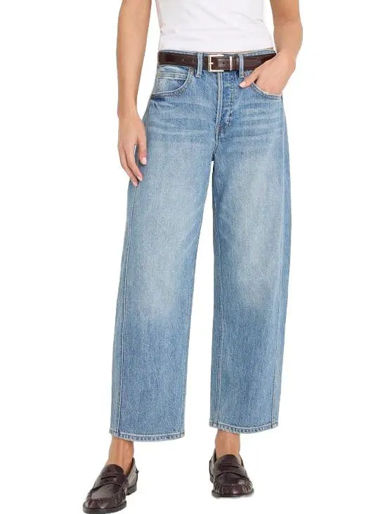 Good American High Waist Ankle Barrel Jeans - Indigo1350