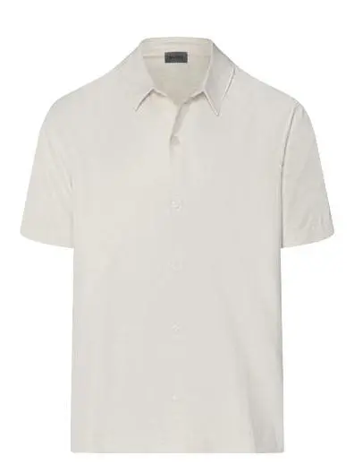 Hanro Uc Linen And Cotton Woven Shirt - Sandy