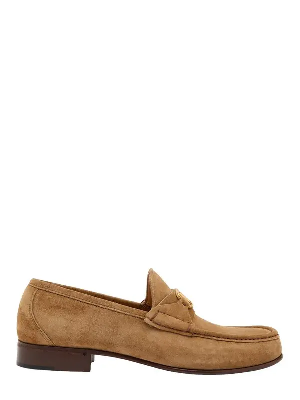 Valentino Garavani Vlogo Suede Loafer - Tan
