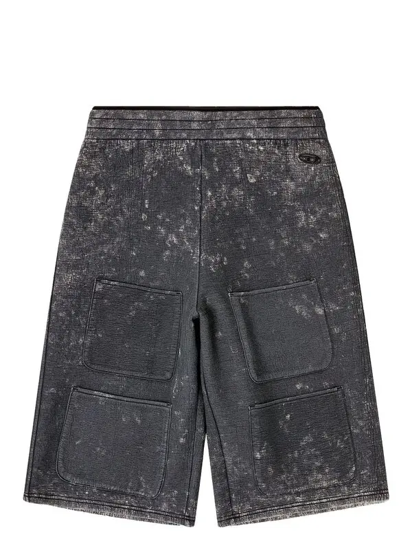 DIESEL® Gender Inclusive S-typ Marble Effect Utility Shorts - Black/denim
