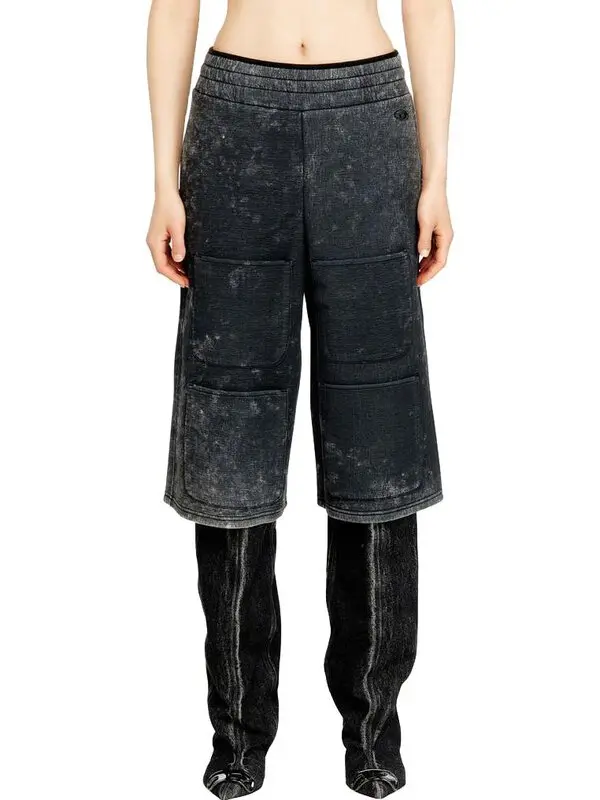 DIESEL® Gender Inclusive S-typ Marble Effect Utility Shorts - Black/denim