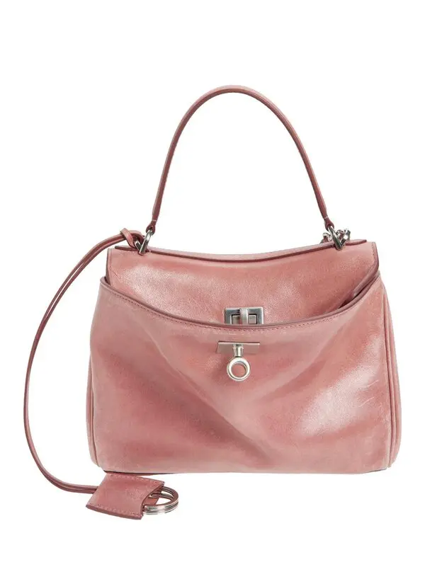 Balenciaga Mini Rodeo Lambskin Top Handle Bag - 5543 Rose Quartz
