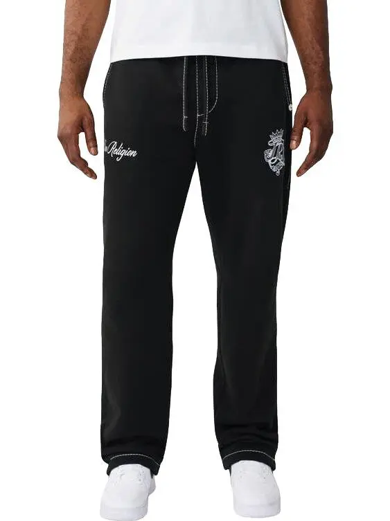 True Religion Crest Big T Sweatpants - Jet Black