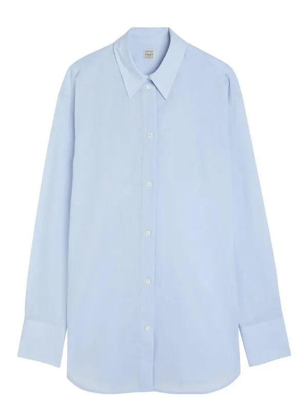 TOTEME Cotton And Linen-blend Shirt - Light Blue