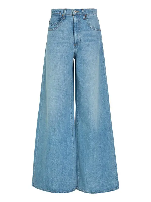 Paige Cameron Wide-leg Denim Jeans - Light Blue