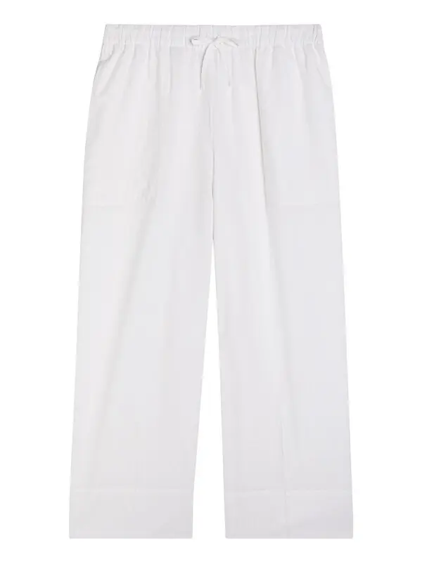 TOTEME Wide-leg Cotton And Linen-blend Trousers - White