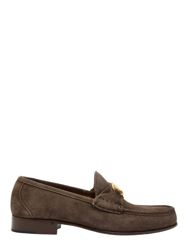 Valentino Garavani Vlogo Suede Loafer - Grey