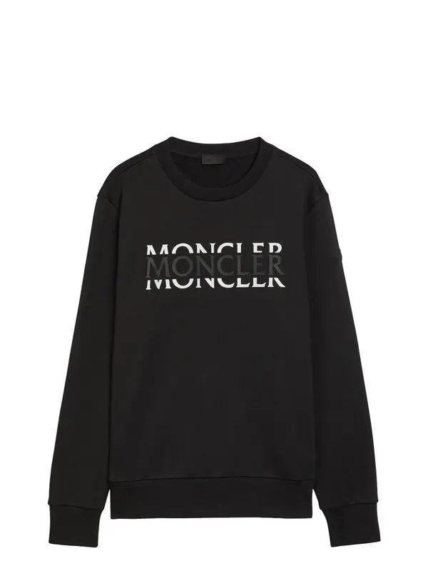 Moncler Logo-print Cotton Sweatshirt - Black