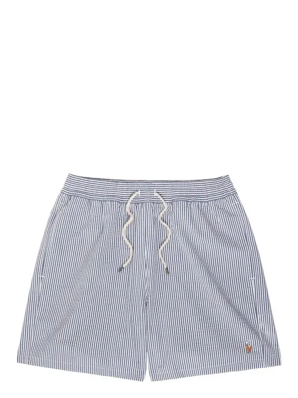 Polo Ralph Lauren Traveller Striped Seersucker Swim Shorts - Blue