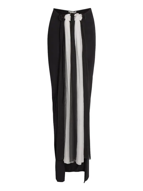 NENSI DOJAKA Colour-blocked Stretch-jersey Maxi Skirt - Black And White
