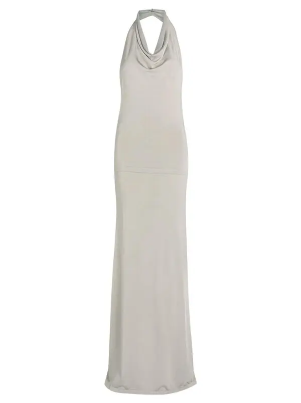 AYA MUSE Halterneck Knit Maxi Dress - White