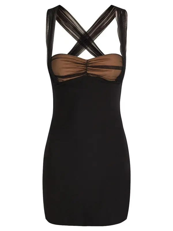 NENSI DOJAKA Stretch-crepe Mini Dress - Black