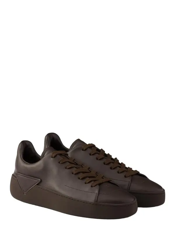 Prada Court Leather Sneakers - Brown