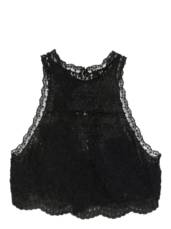 Ermanno Scervino Embroidered Tank Top - Black