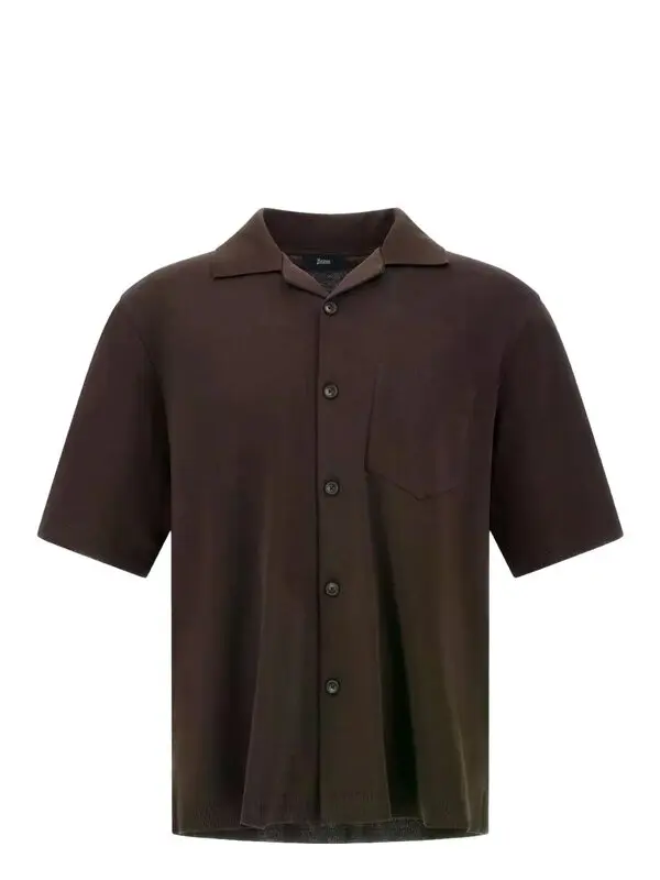 Herno Short-sleeve Chest-pocket Shirt - Brown