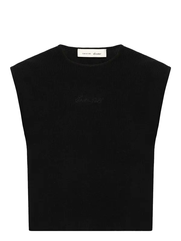 Fear Of God Sleeveless Ribbed Knit Top - Black