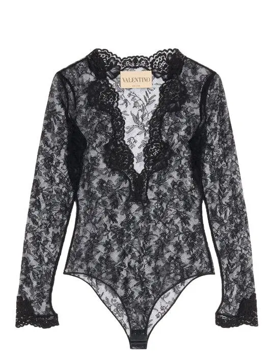 Valentino Garavani Stretch Lace Bodysuit - Black