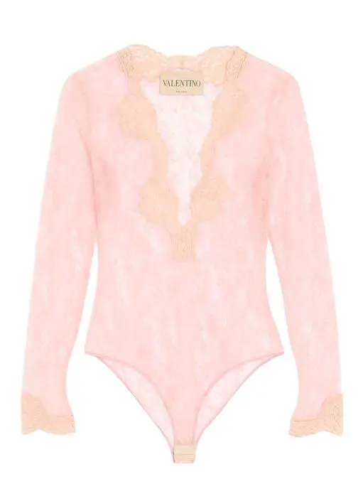 Valentino Garavani Stretch Lace Bodysuit - Pink