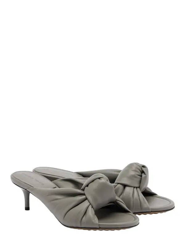 Bottega Veneta Cherry Knot Leather Mules - Grey