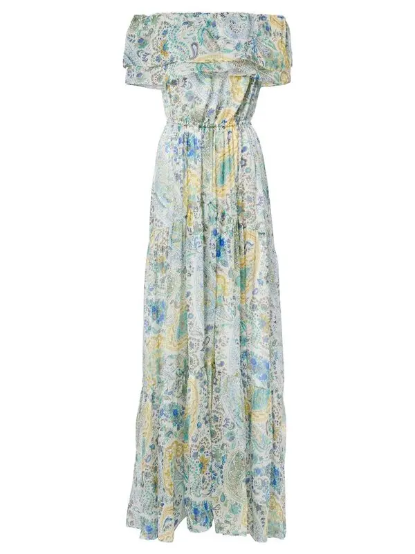 Etro Paisley Silk Chiffon Maxi Dress - Multicoloured