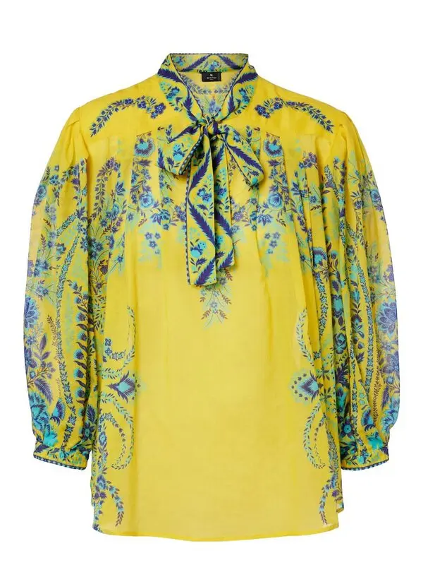 Etro Floral Cotton Top - Yellow