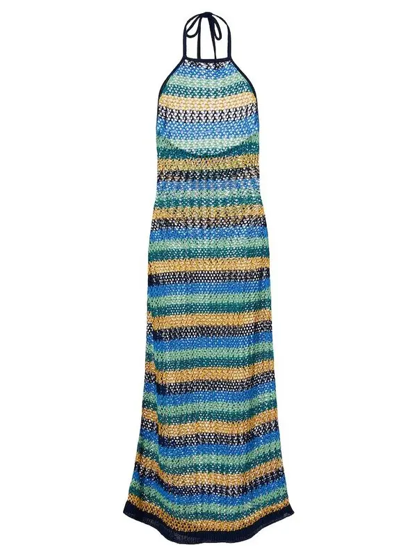 Etro Striped Cotton-blend Maxi Dress - Multicoloured