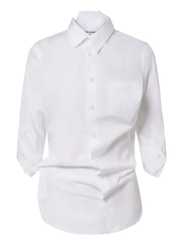 Junya Watanabe Draped Cotton Poplin Shirt - White