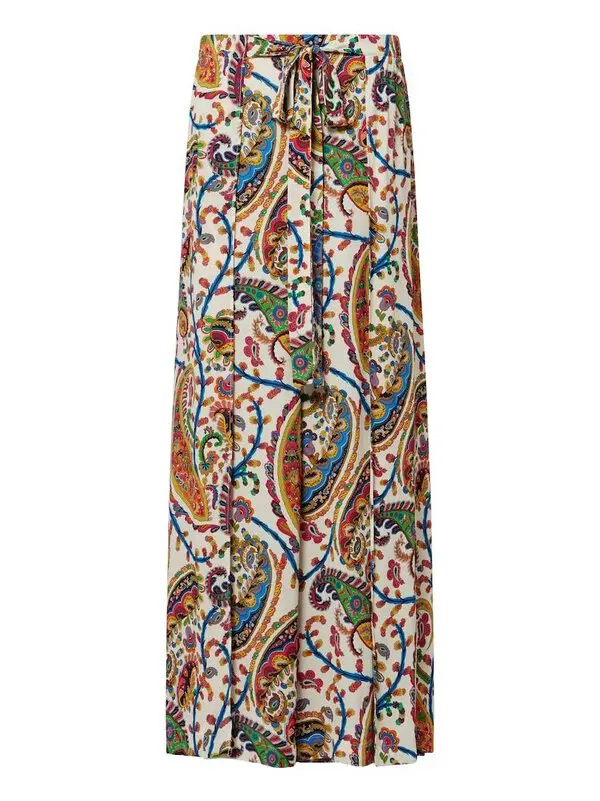 Etro Paisley Pleated Palazzo Pants - Multicoloured