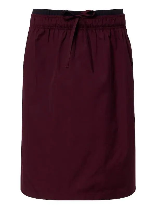 Prada Poplin Midi Skirt - Burgundy